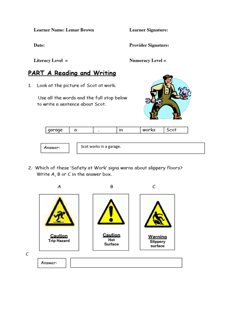 Initial Assessment: Literacy & Numeracy | PDF