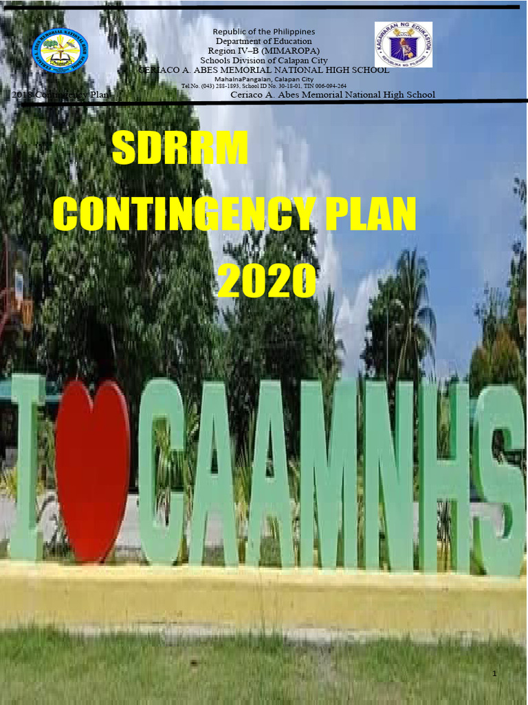 CAAMNHS 2020 Disaster Contingency Plan | PDF | Typhoon | Tropics
