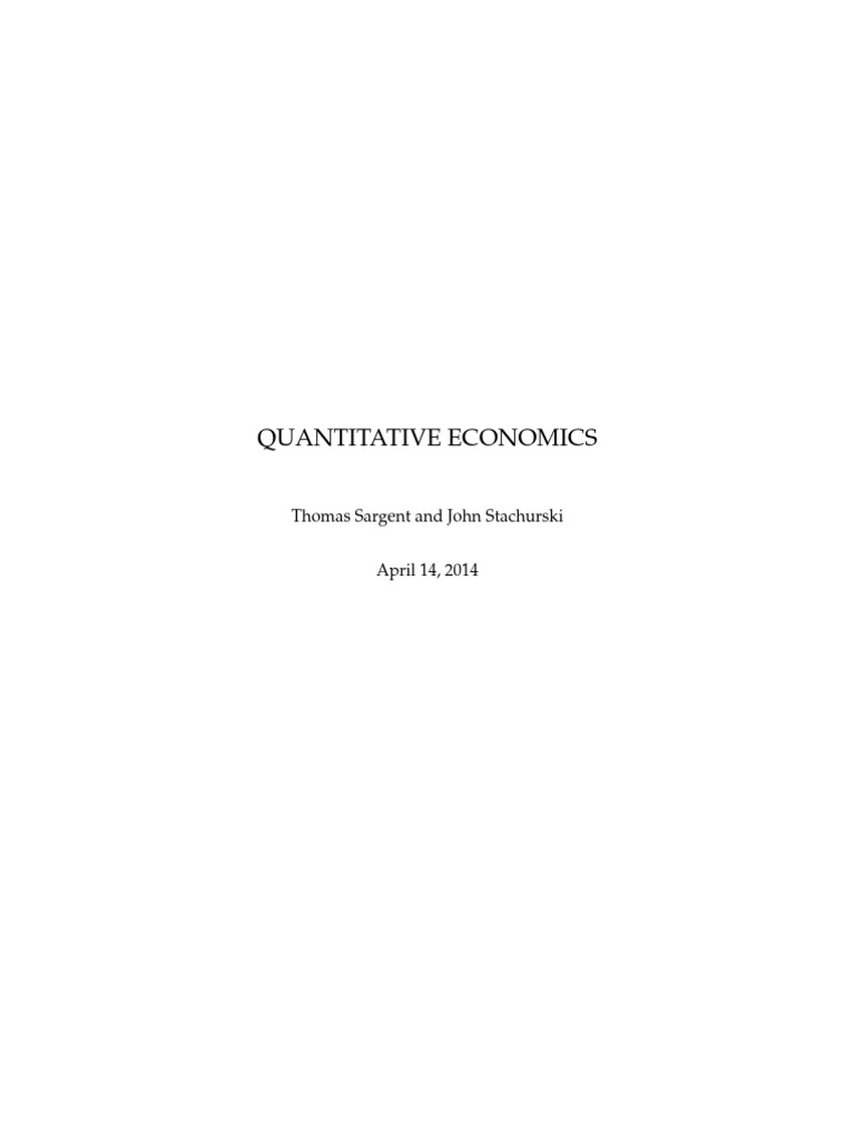 Quantitative Economics | PDF