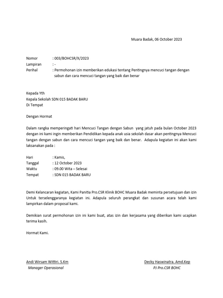 Surat CSR SDN 015 | PDF