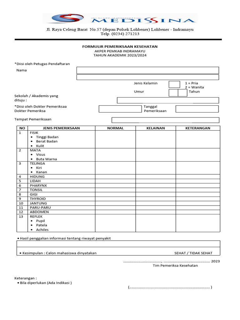 Format Hasil Mcu | PDF