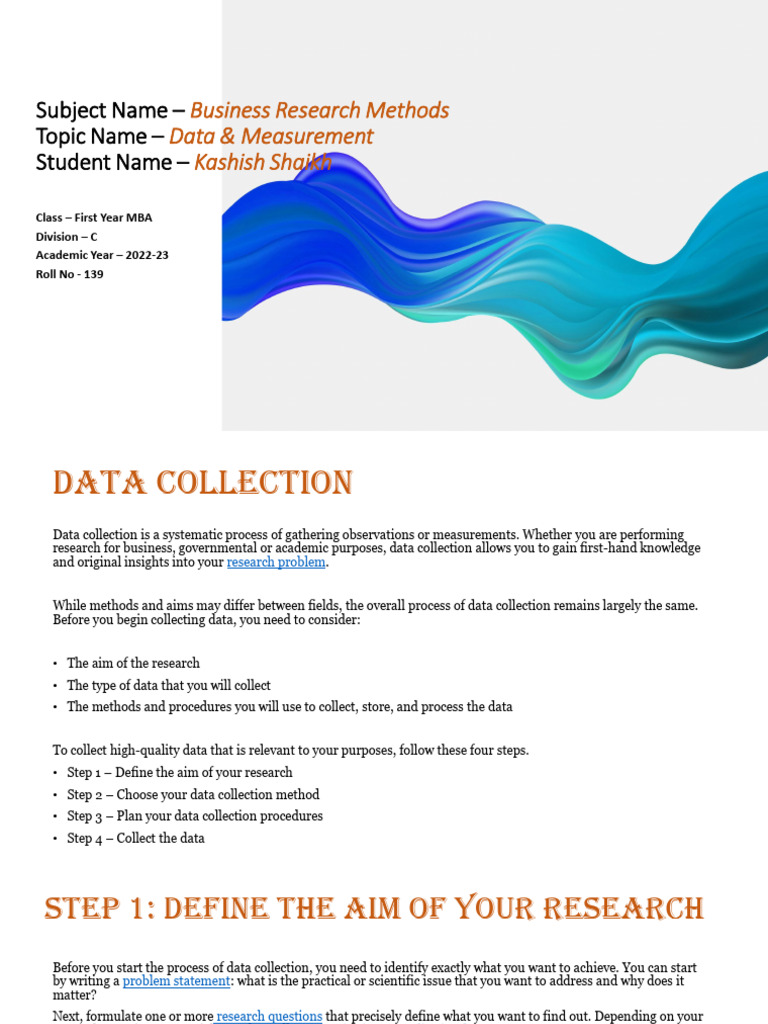 Data Collection in Business Research | PDF