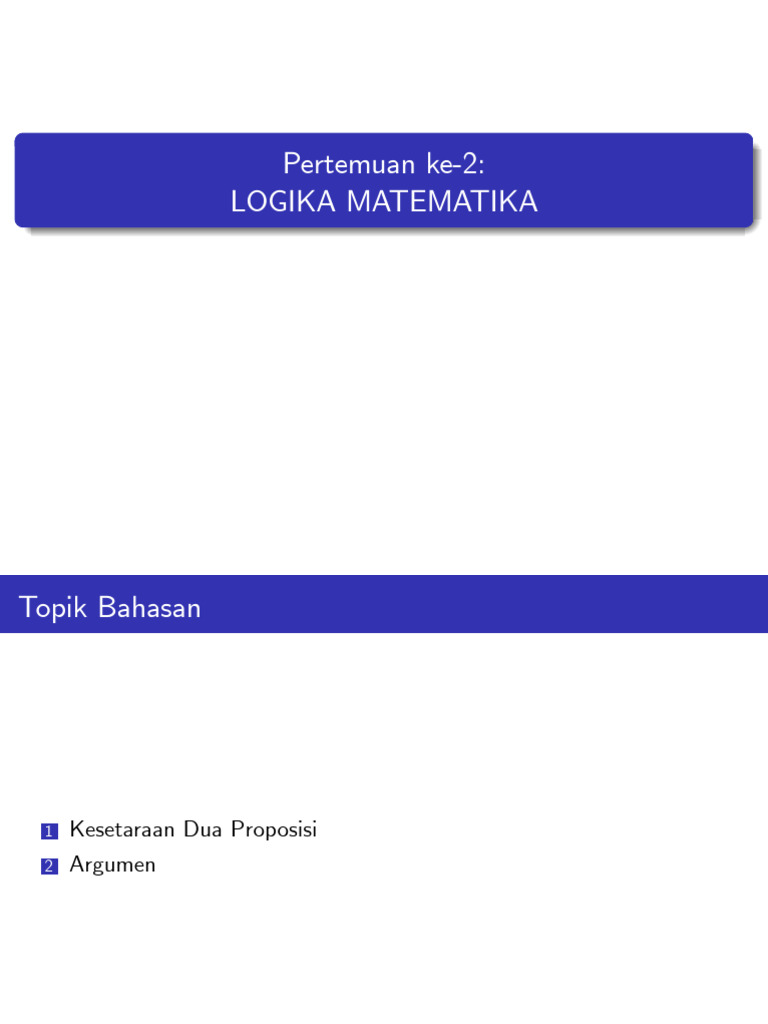 Pertemuan 2 - Logika Matematika - 2 | PDF