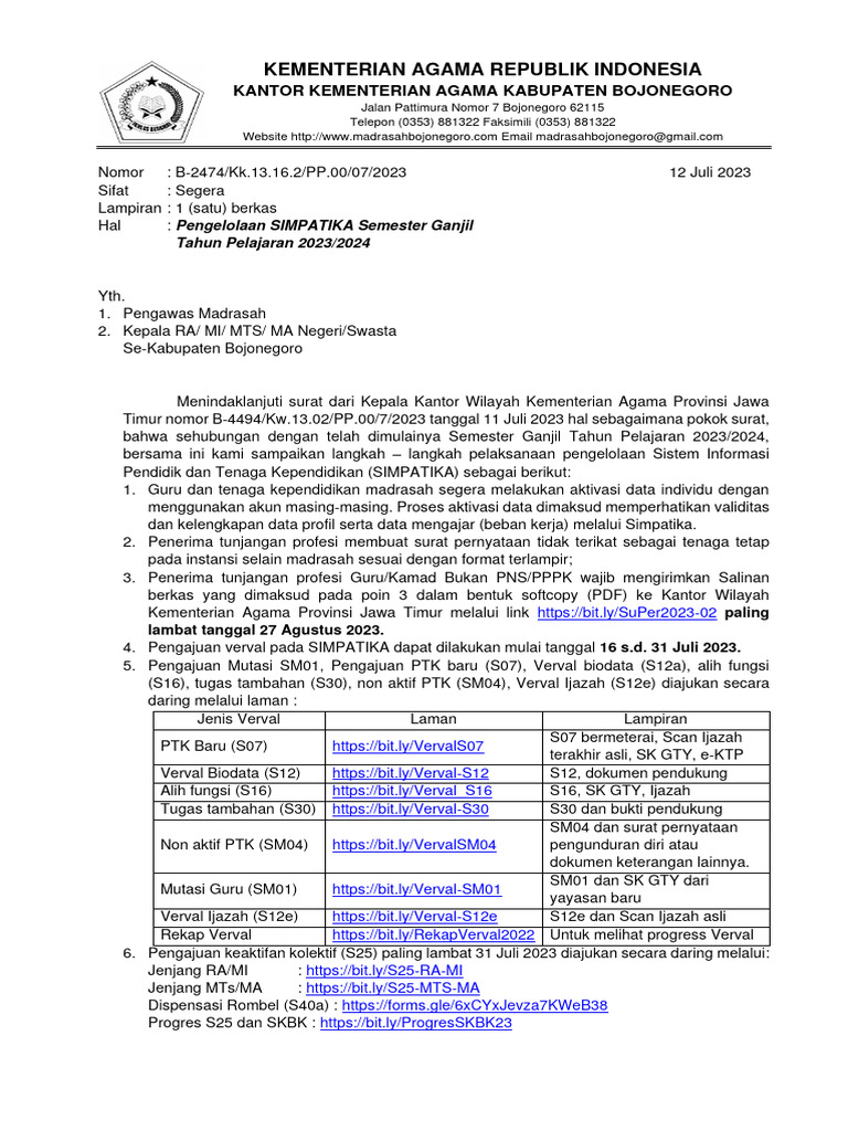 Pengelolaan Simpatika Ganjil 2023 2024 Ok | PDF