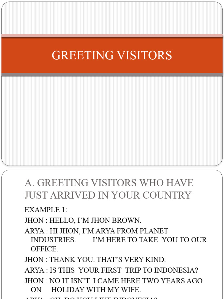 Greeting Visitors | PDF