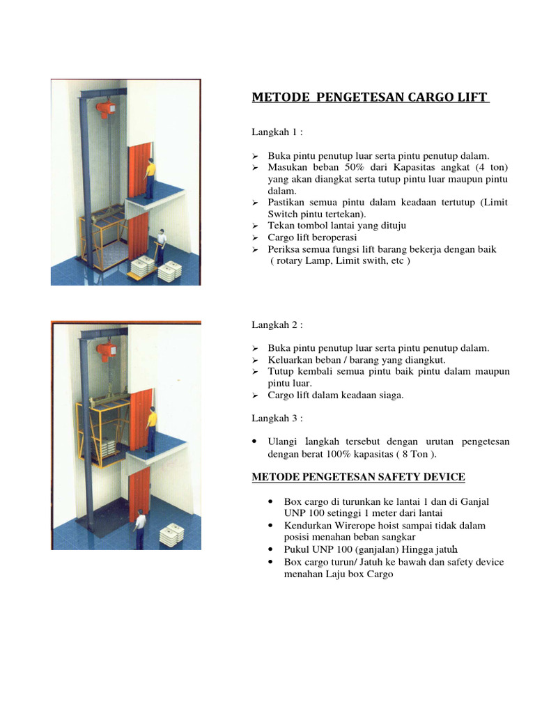 Metode Pengetesan Cargo Lift | PDF