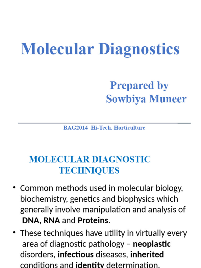 Molecular Diagnostics | PDF | Polymerase Chain Reaction | Reverse Transcription Polymerase Chain ...