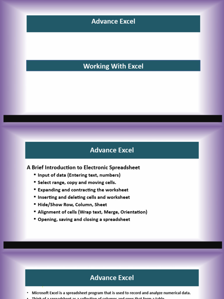 Excel Training | PDF | Spreadsheet | Microsoft Excel
