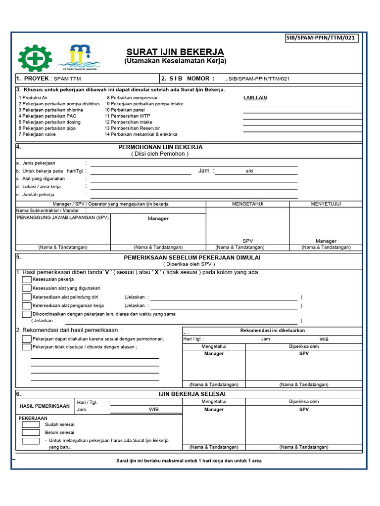Surat Ijin Bekerja | PDF