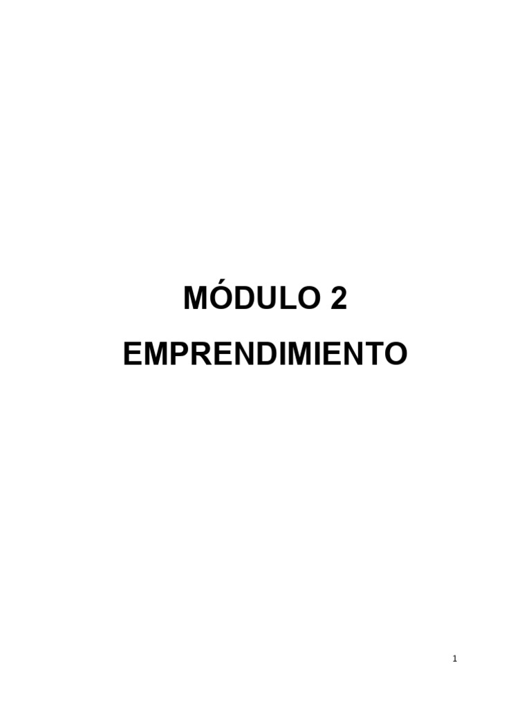 Módulo 2 Emprendimiento | PDF