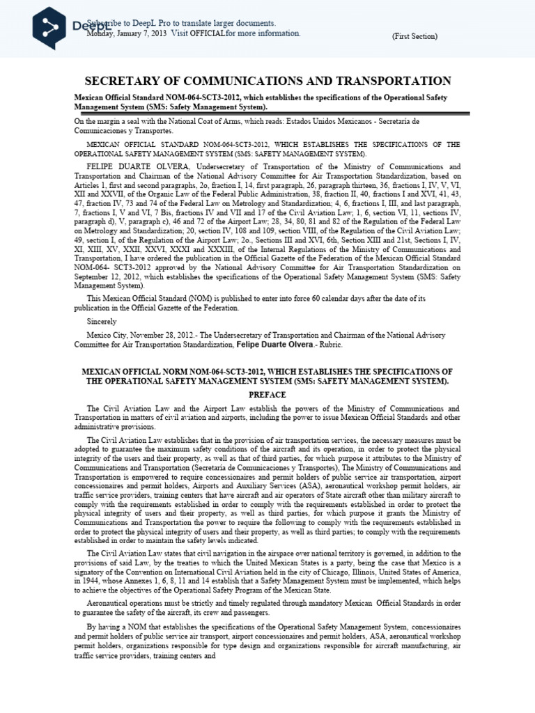 NOM-064-SCT3-2012 SMS en-US | PDF