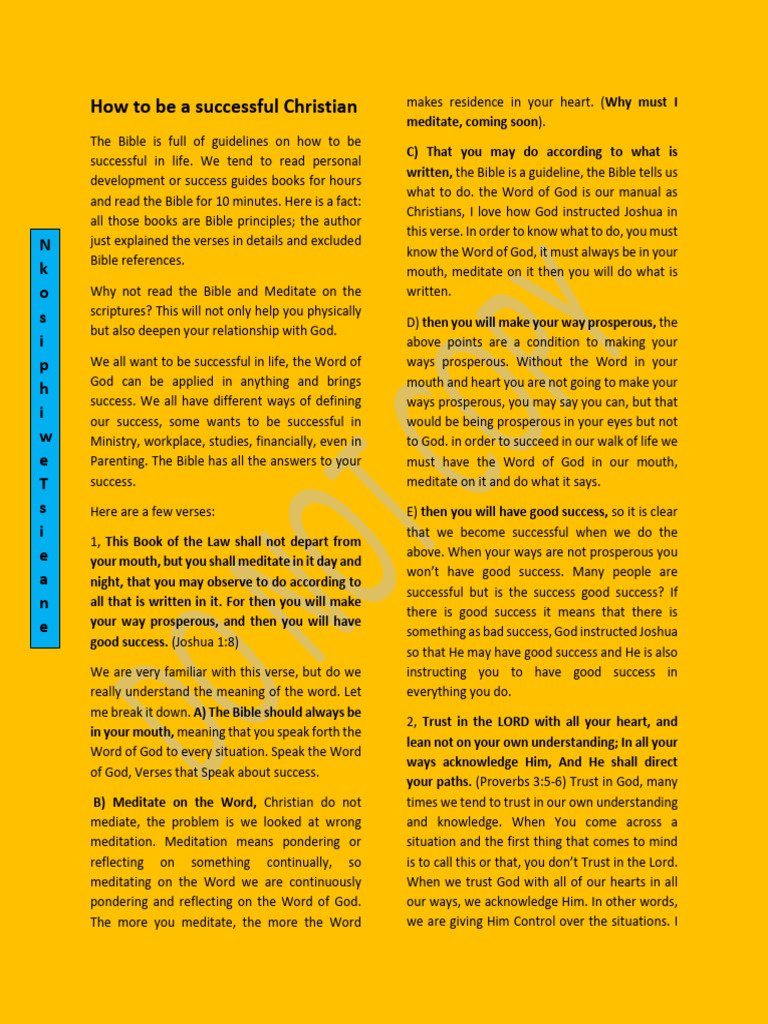 How To Be A Successful Christian | PDF