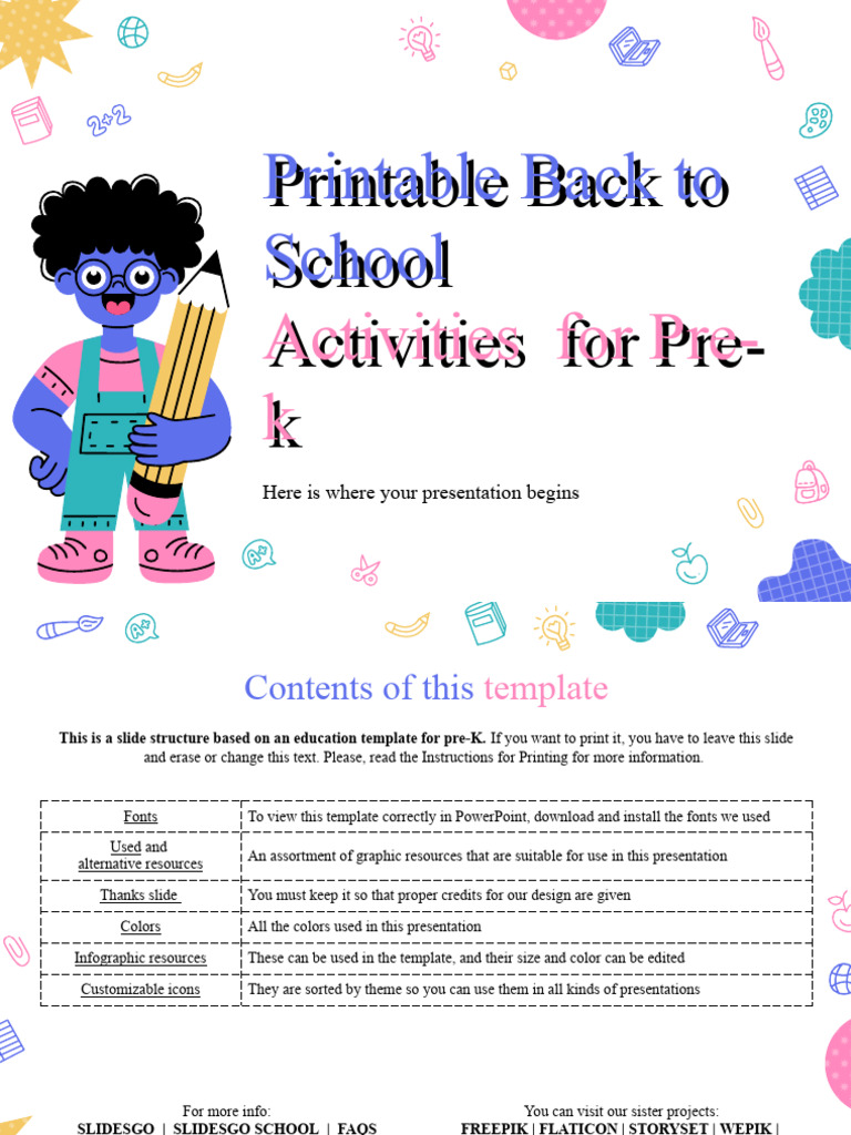 Printable Back To School Activities For Pre K | PDF | Planets | Planets ...