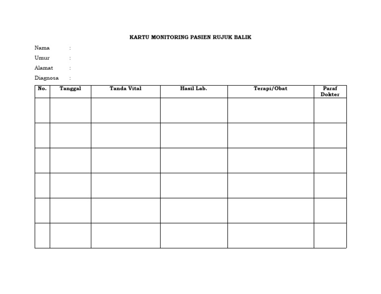 Kartu Monitoring Pasien Rujuk Balik | PDF | Pengembangan Diri