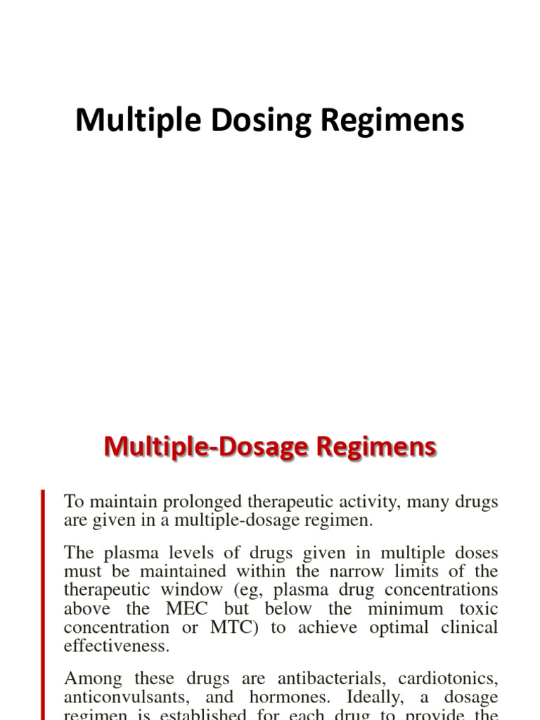 5.multiple Dosage Regimens | PDF | Pharmacokinetics | Chemistry
