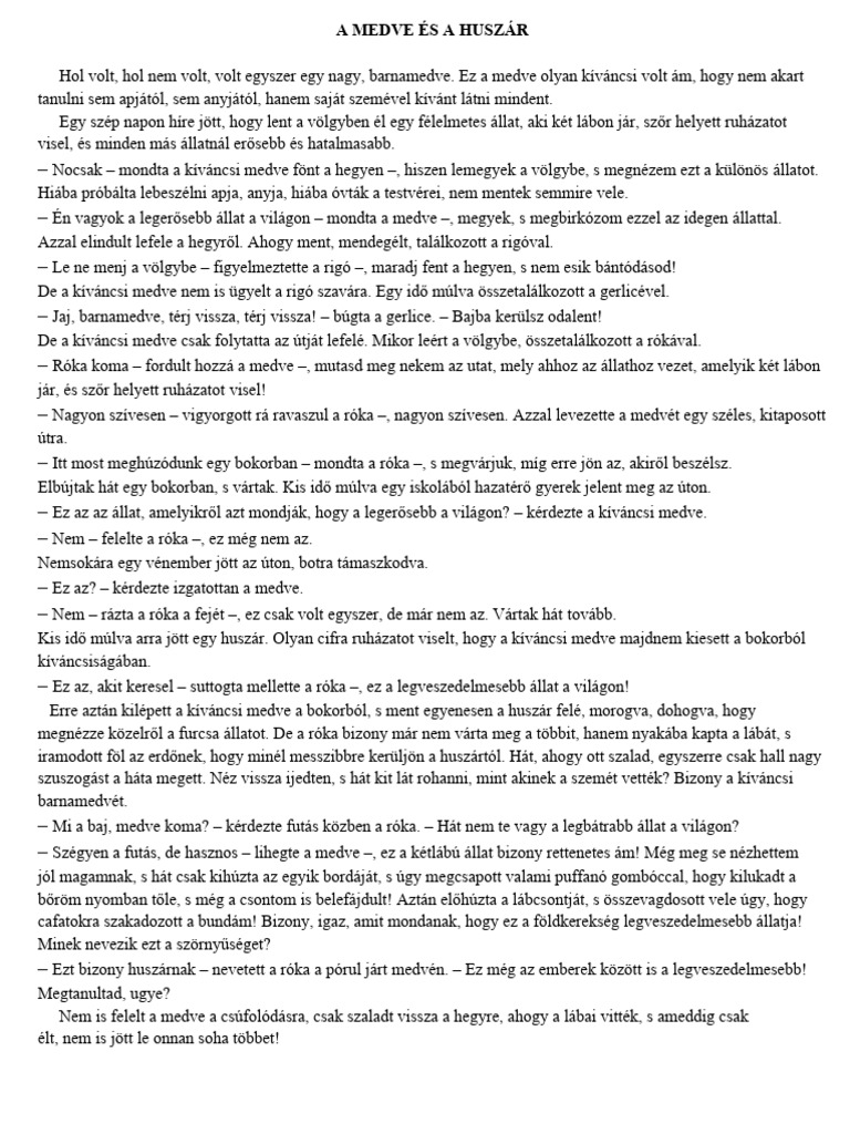 2021 A Medve Es A Huszar DVE | PDF