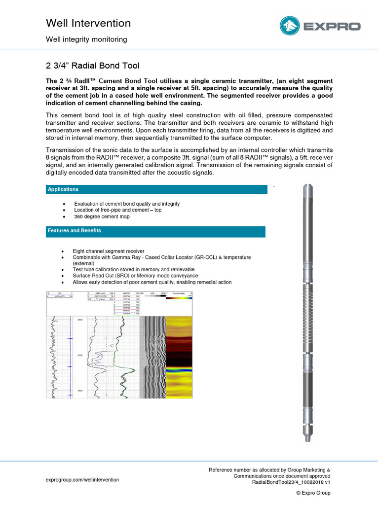 2 3-4 Inch Radial Bond Tool | PDF | Transmitter | Information And ...