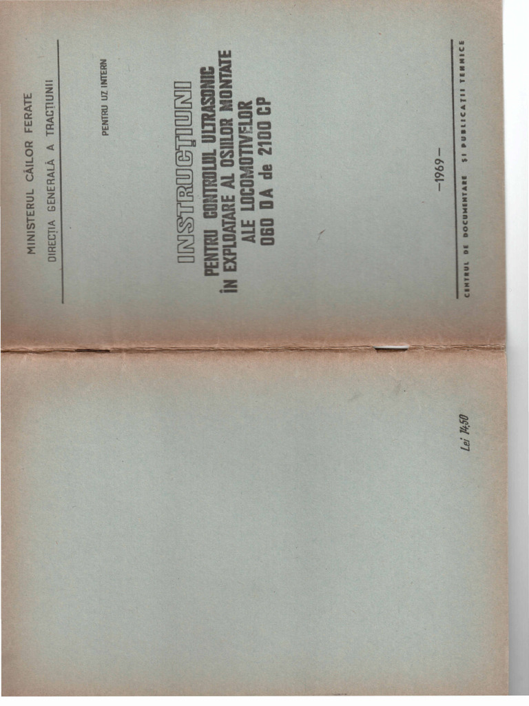Instr Controlul Ultrasonic Al Osiilor Montate Din 1969 | PDF