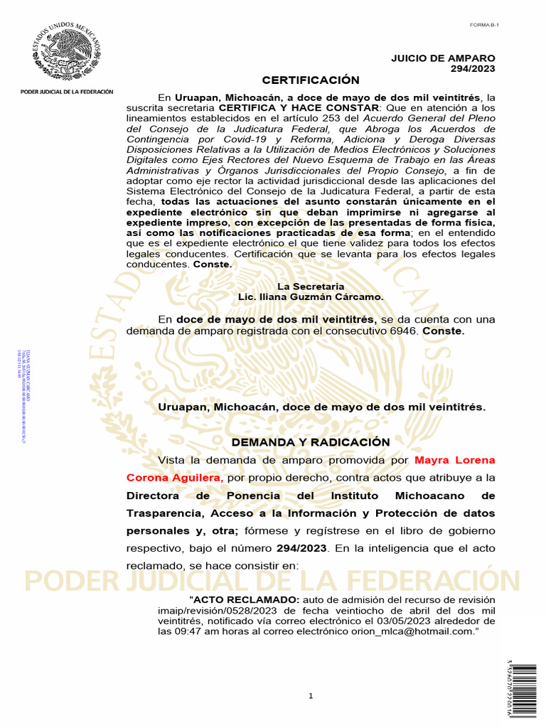Certificación | PDF | Judicaturas | Justicia