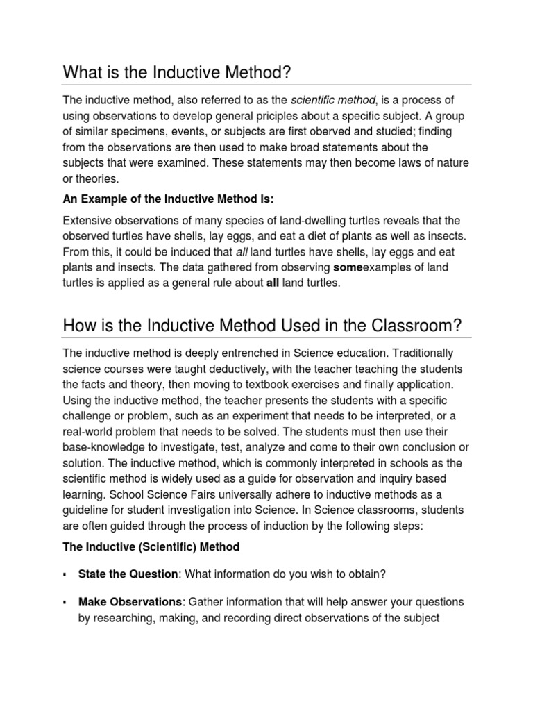 What Is The Inductive Method | PDF | Inductive Reasoning | Scientific ...