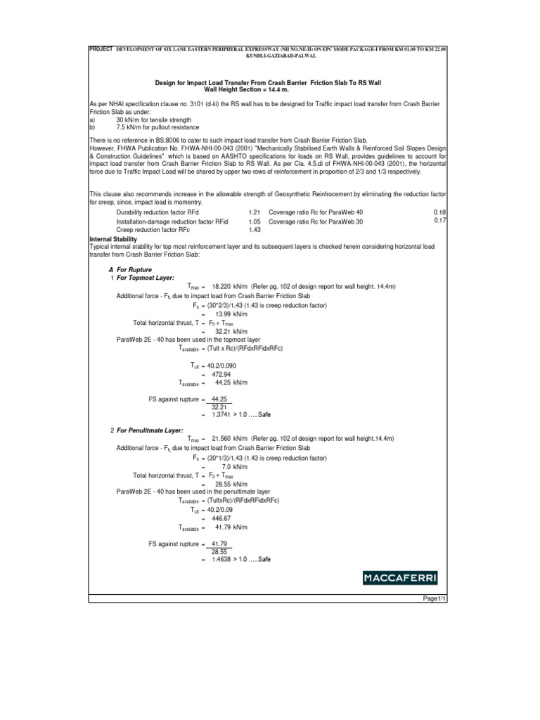 Impact Load For RE Wall | PDF | Applied And Interdisciplinary Physics ... Impact Load For RE Wall | PDF | Applied And Interdisciplinary Physics ...