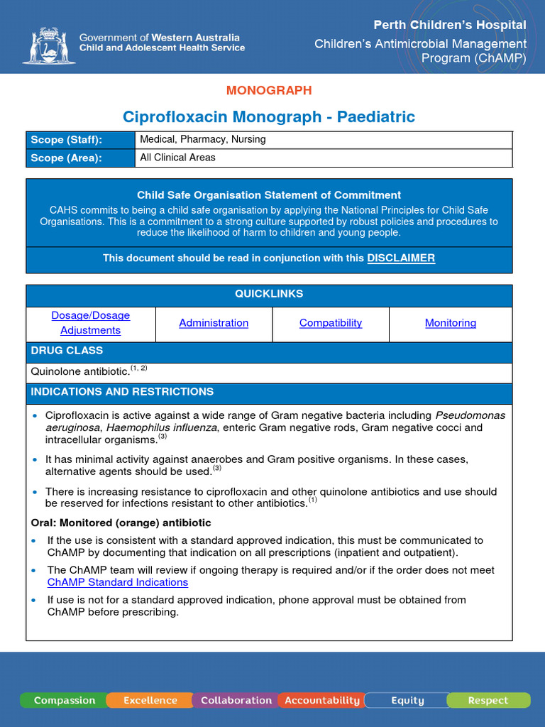 Ciprofloxacin | PDF | Gram Negative Bacteria | Chemistry
