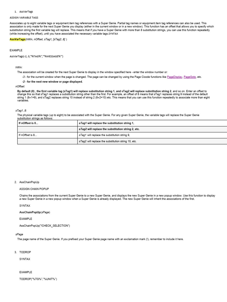 Genie And Super Genie Functions Pdf