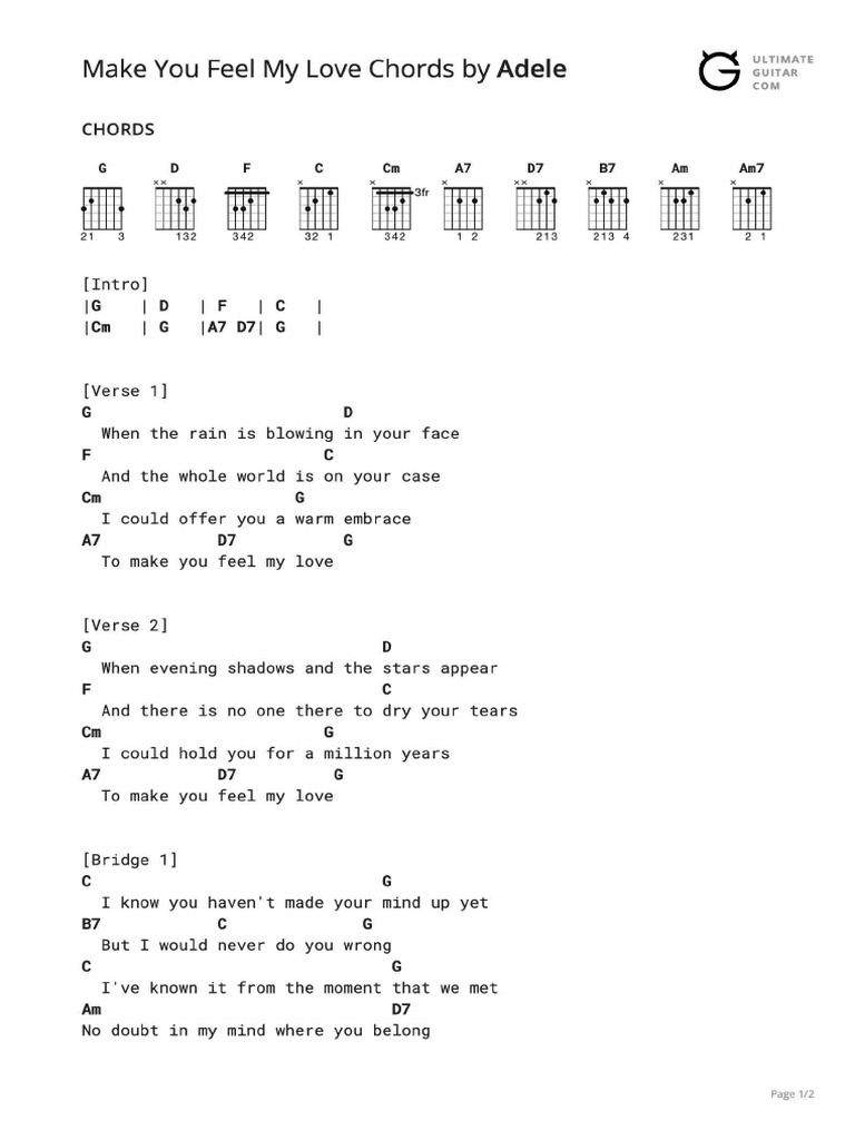 Make You Feel My Love Chords | PDF