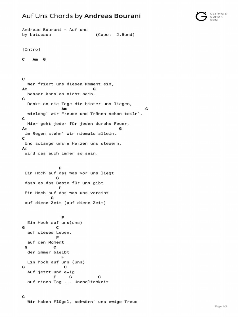 Auf Uns Chords | PDF