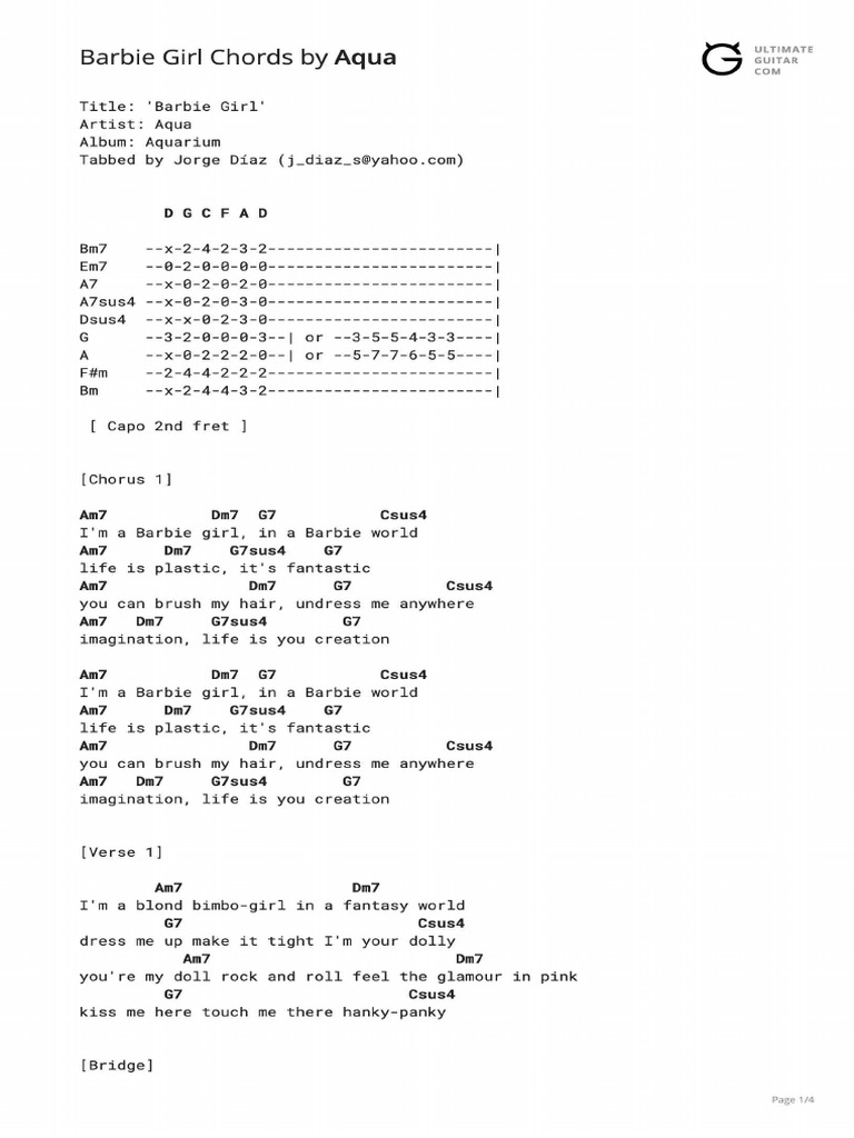 Barbie Girl Chords | PDF