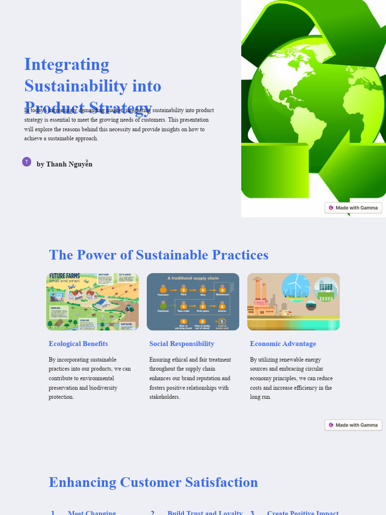 Integrating Sustainability Into Product Strategy | PDF | Business