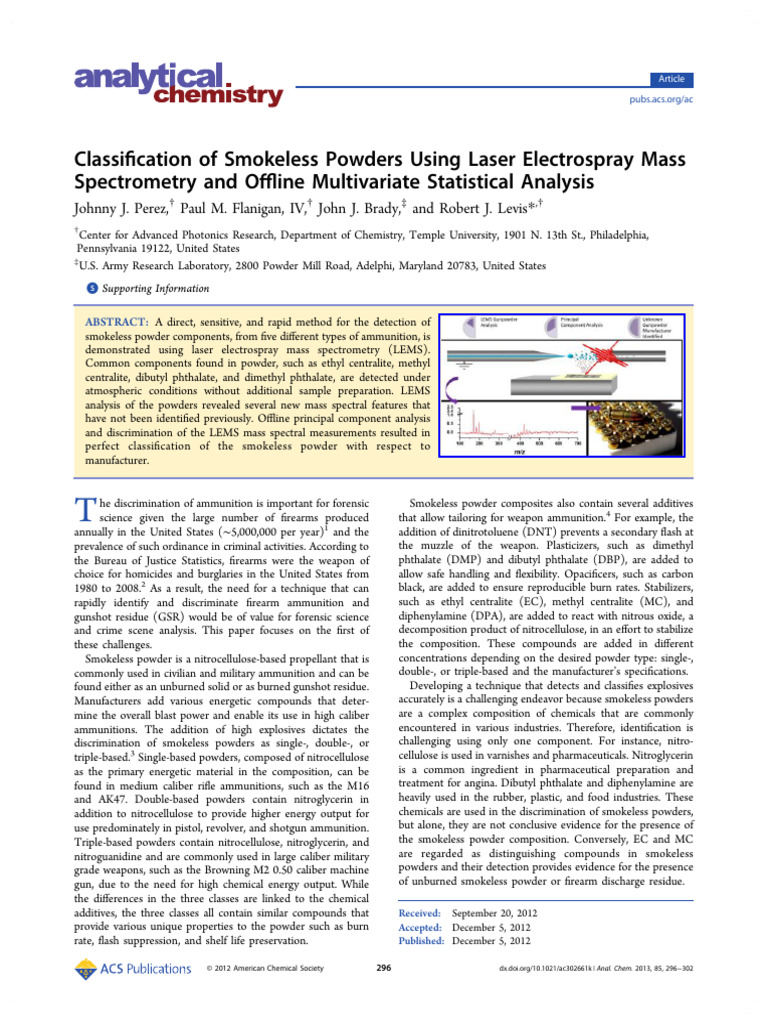 Clasificare Pulberi Fara Fum | PDF | Electrospray Ionization | Mass Spectrometry