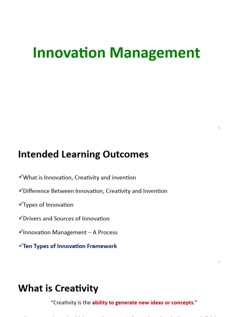 Innovation Management | PDF | Innovation | Creativity