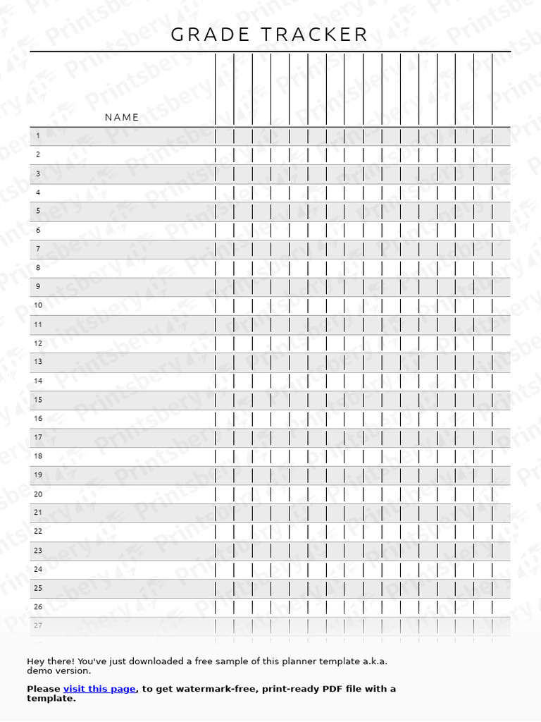 Teacher Grade Tracker Original-A4 | PDF