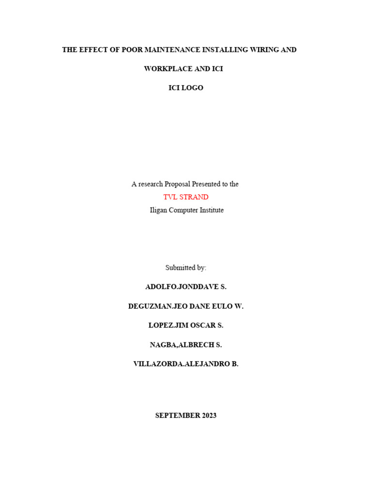 The Effect of Poor Maintenance Installing Wiring and | PDF | Electrical ...