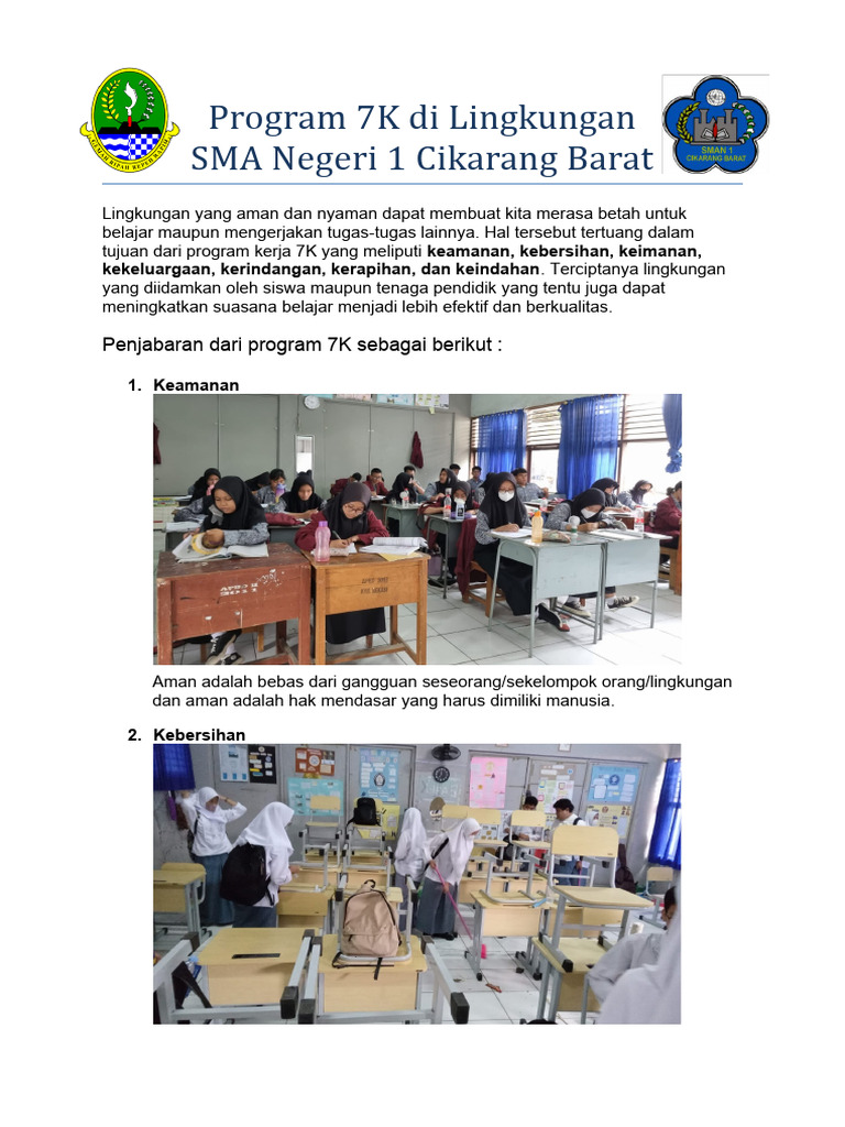 Program 7K Di Lingkungan Sekolah | PDF