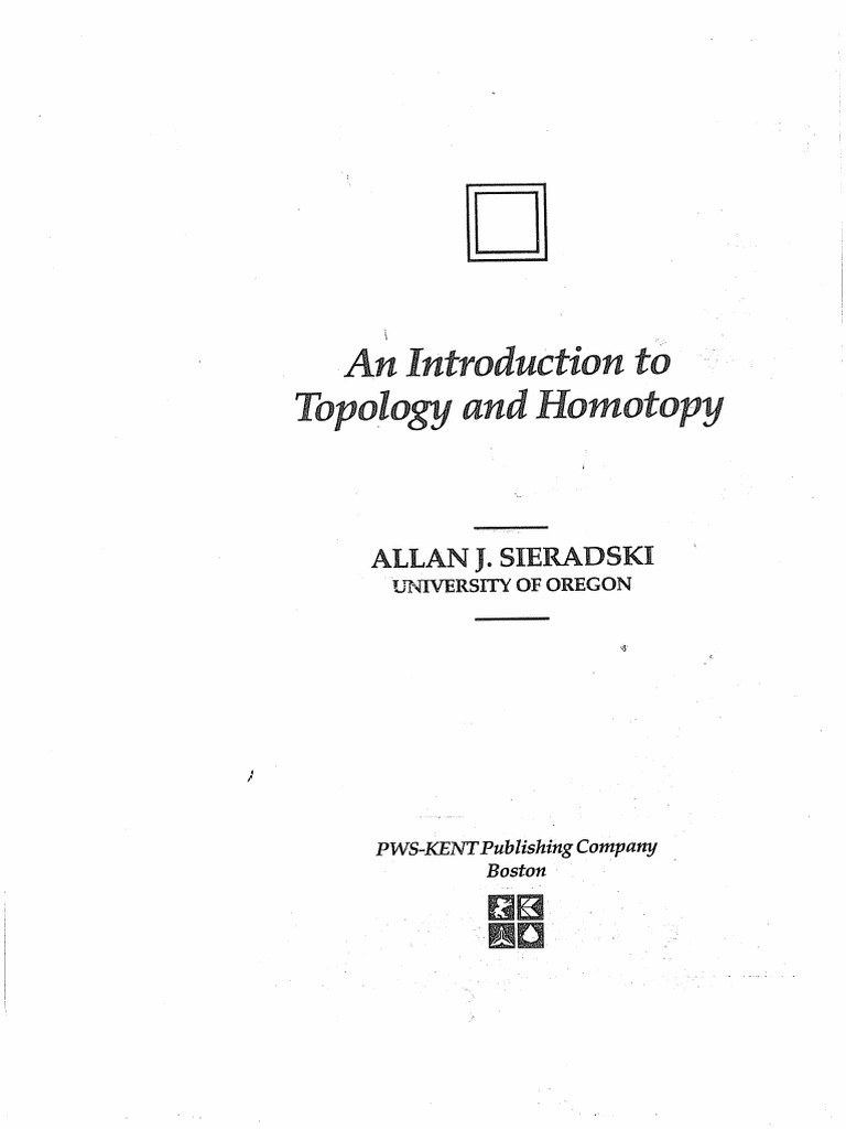 Allan J. Sieradski - An Introduction To Topology & Homotopy-PWS (2006 ...