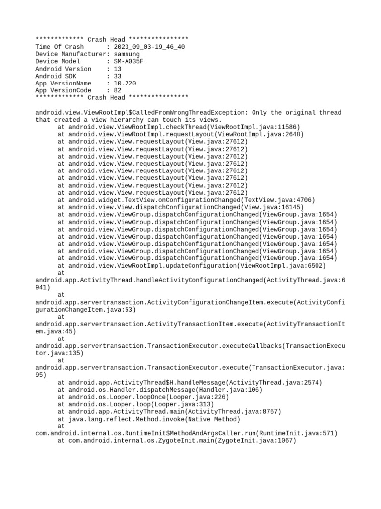 Mod Menu Crash 2023 09 03-19 46 40 | PDF | Java (Programming Language) | Android (Operating System)