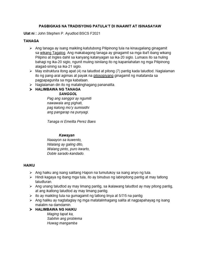 Filipino Report | PDF