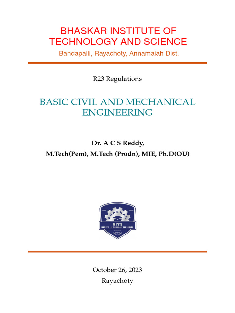 Basic Civil and Mechanical Engineering | PDF | Geotechnical Engineering ...