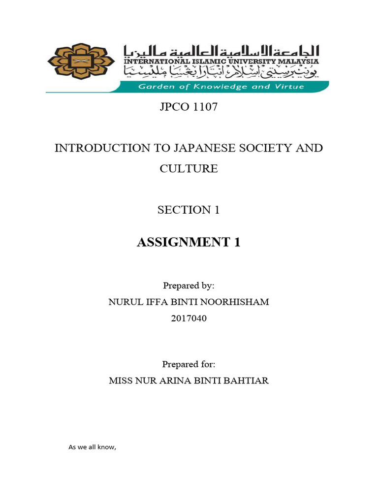 Assignment 1 JPCO 1107 | PDF | Travel