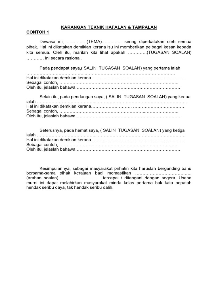 KARANGAN TEKNIK Pasang Siap | PDF
