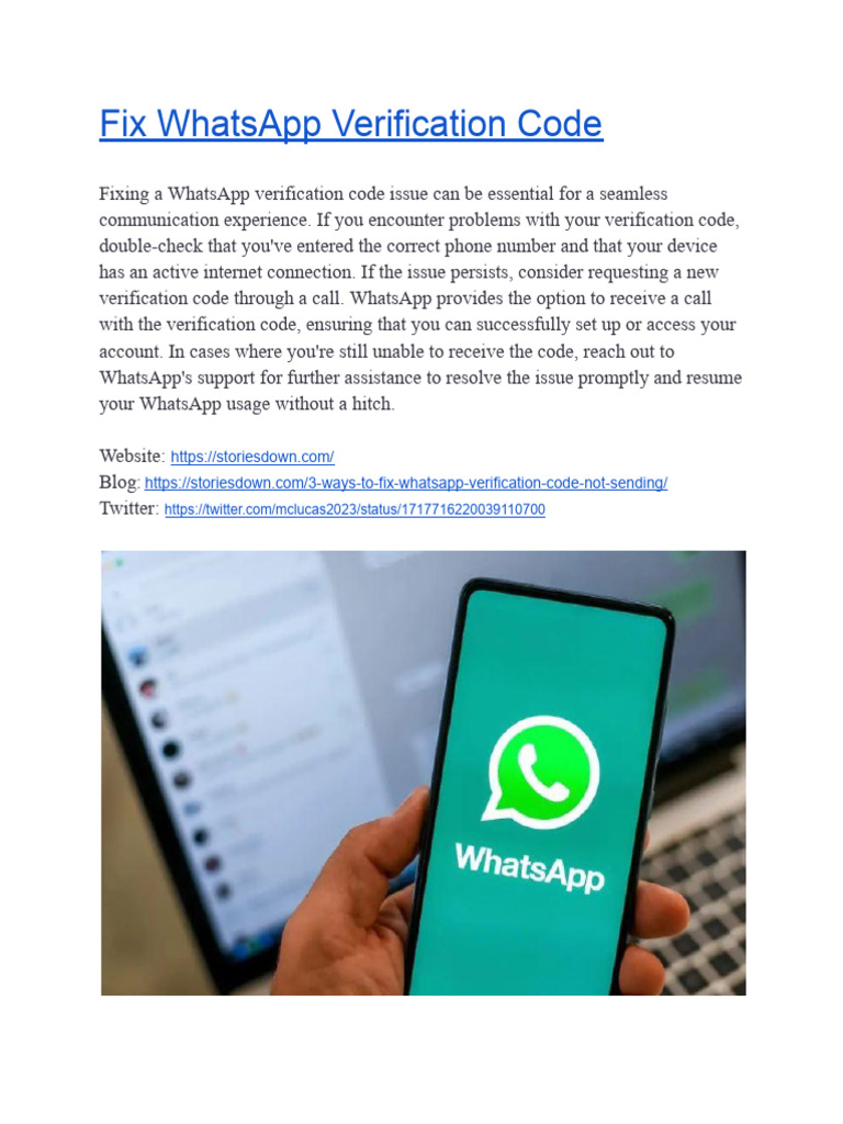 Fix WhatsApp Verification Code | PDF | Career & Growth