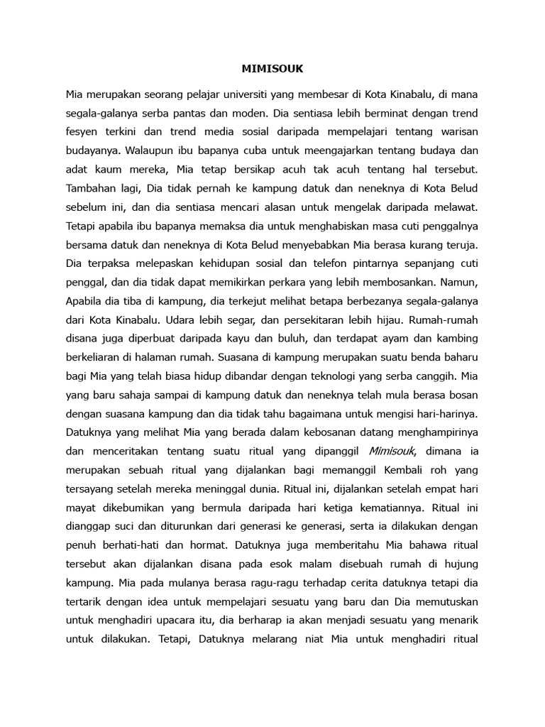 Mimisouk - Garry Gregory Mazilin BC21160132 Skrip | PDF | Ilmu Sosial ...