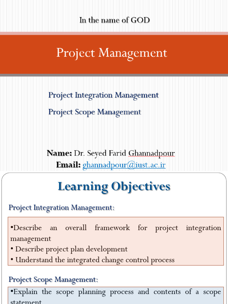 PM-03-Project Integration and Scope Management | PDF | Project Management | Information Technology