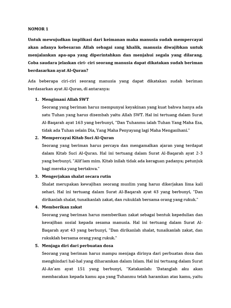 TMK 1 - Pendidikan Agama Islam | PDF