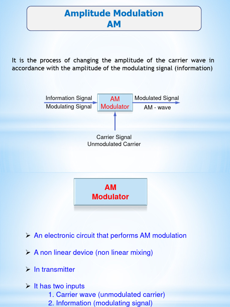 Understanding Amplitude Modulation Basics | PDF | Frequency Modulation ...