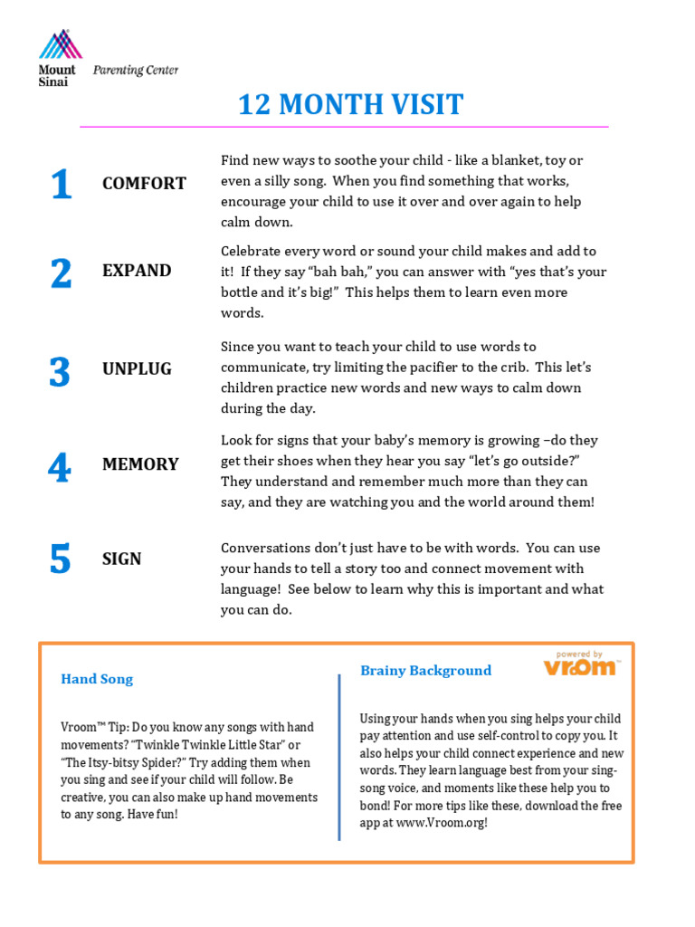 Parent Handouts Month 12 | PDF | Language Arts & Discipline | Wellness