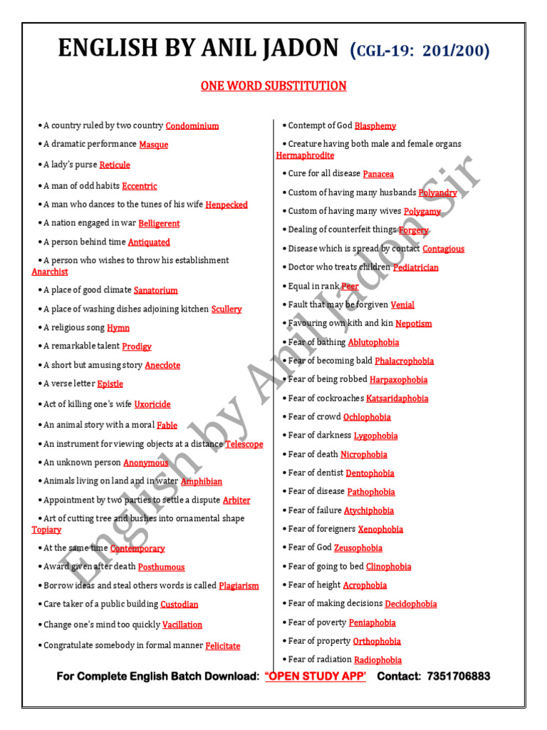 250 One Words by Anil Jadon Sir | PDF | Philosophy | Religion & Spirituality