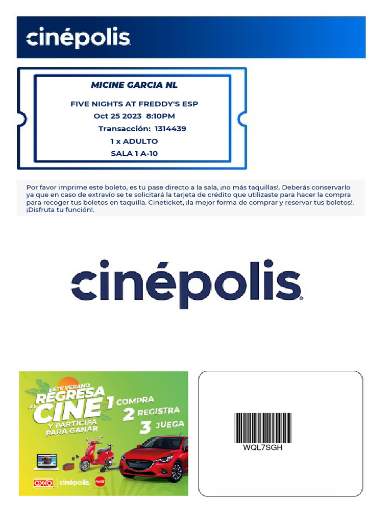Cinepolis Boleto | PDF